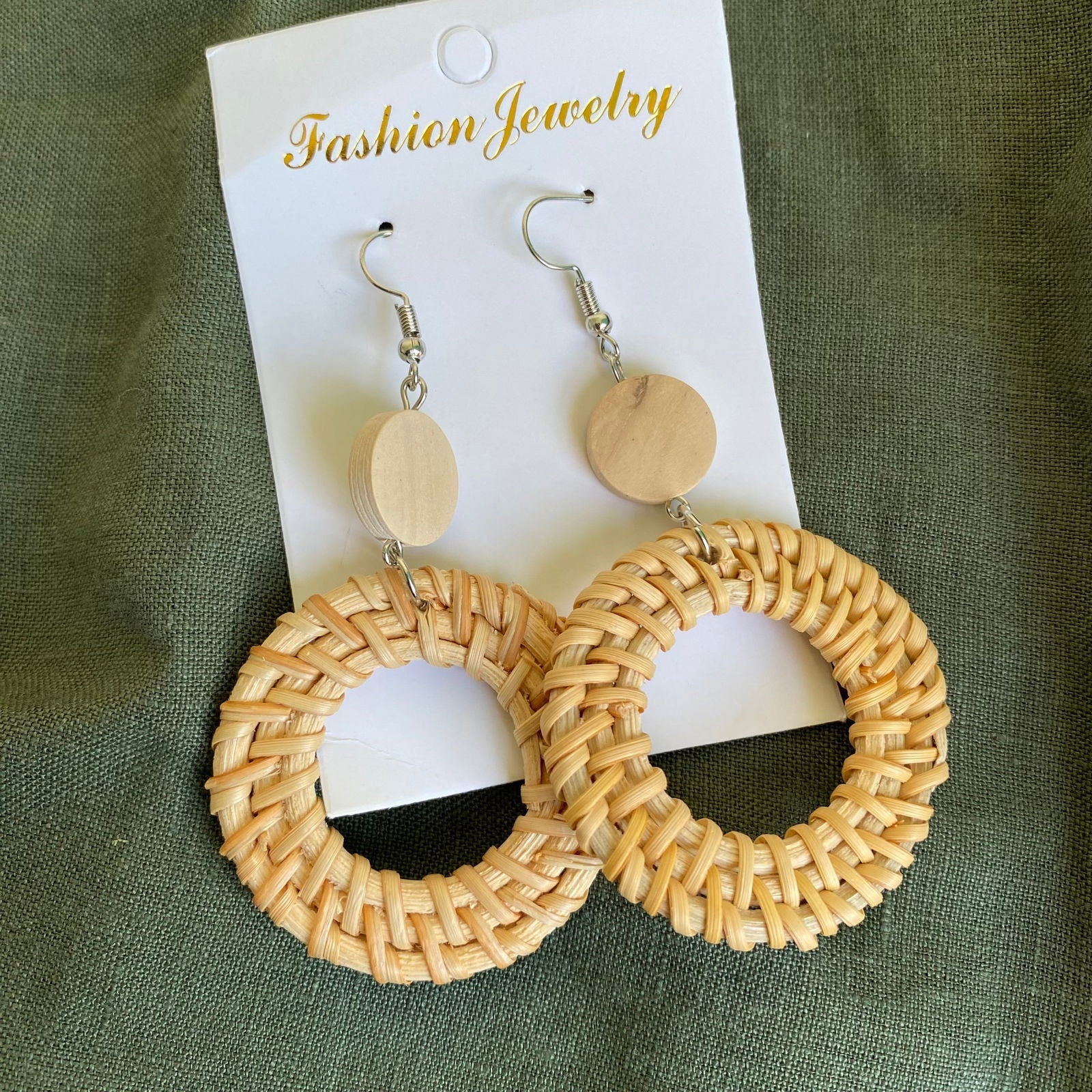 Woven Rattan Drop Earrings Summer Holiday Tropical Beach Bohemian Jewelry – Island Aesthetica