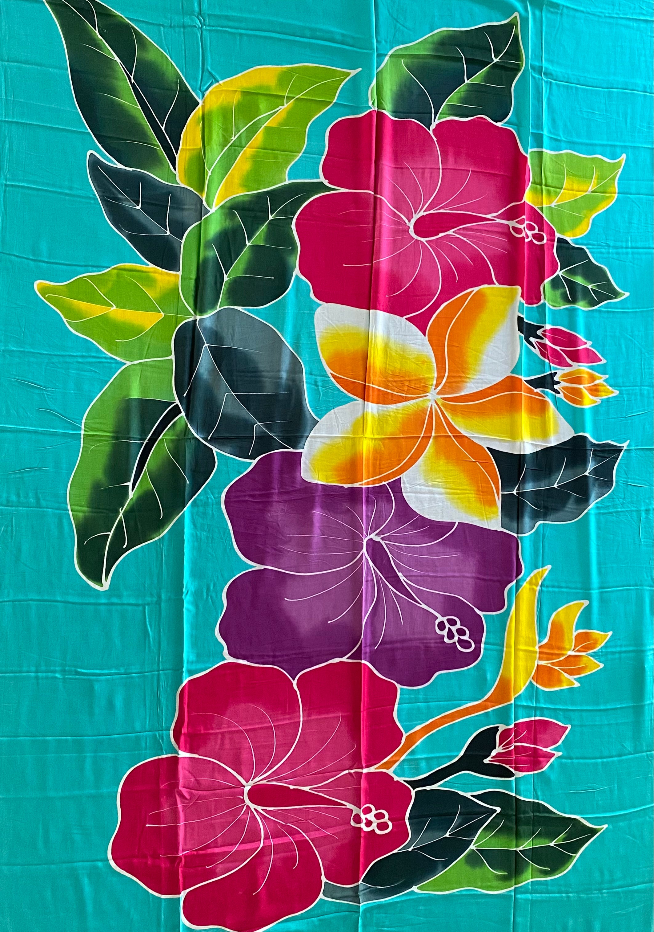 2m Ie Lavalava Women's Pareu Floral Sarong Beach Tropical Cover Up Siz ...