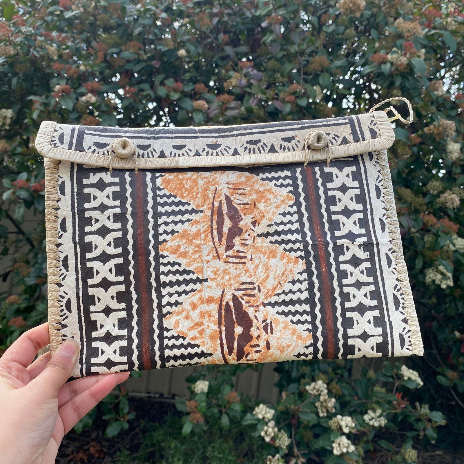 Lautoka Fijian Masi Tapa Print Clutch Island Purse Handbag Laptop Slee ...